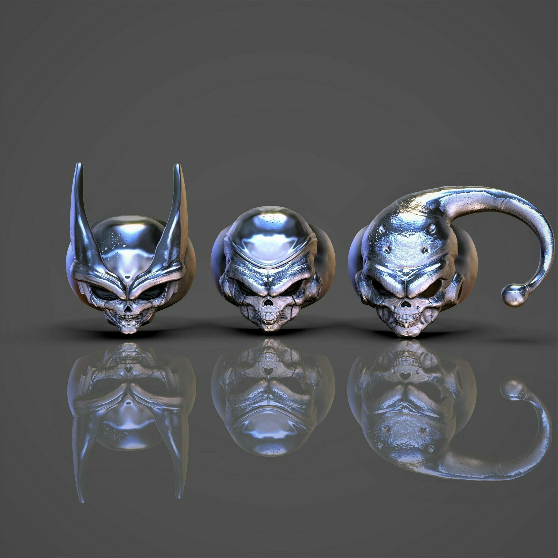 Archivo 3D Ring skull Dragonball Z Freezer Majin Buu Cell 💍 ・Objeto ...