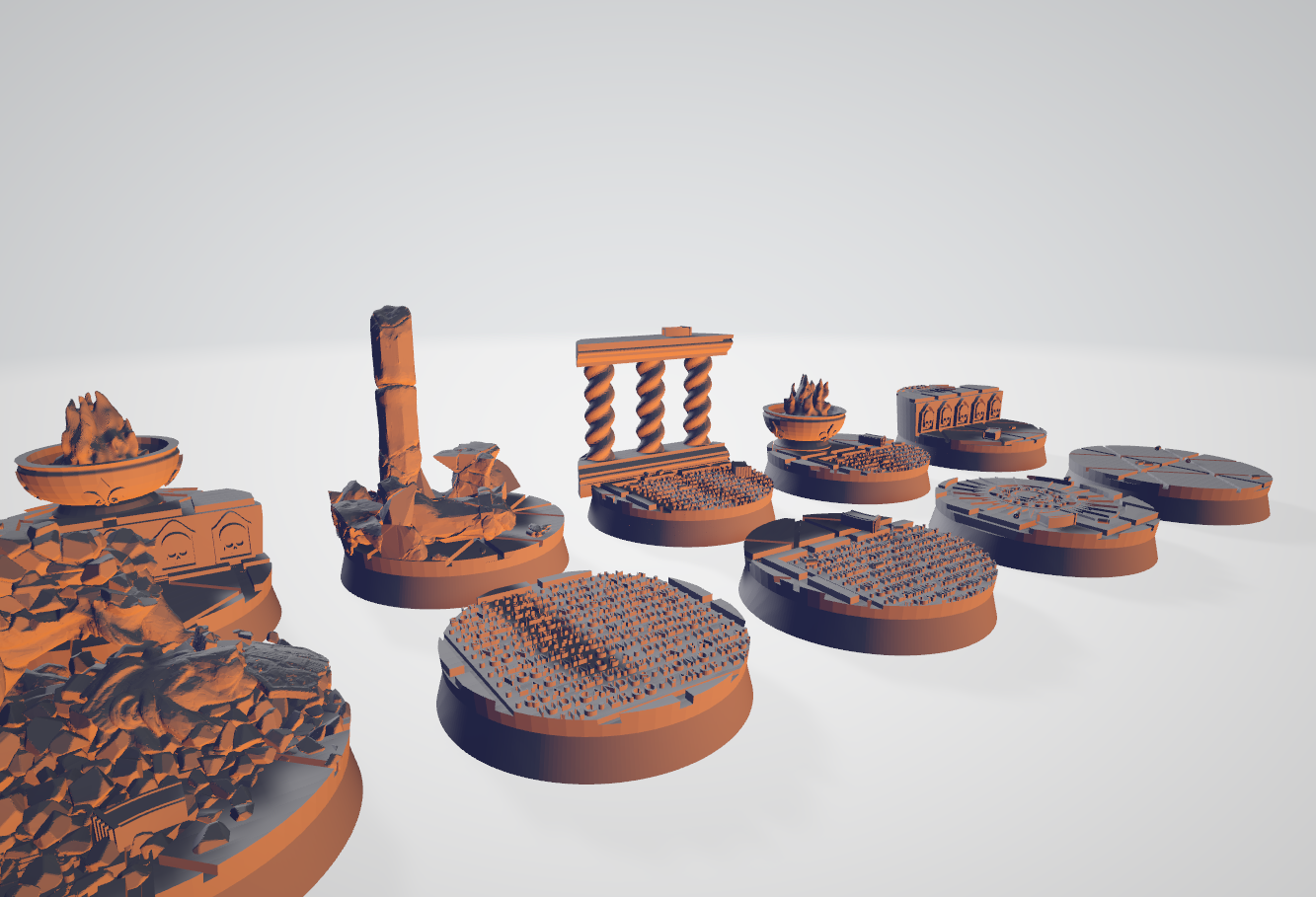 🕍 Imperial Temple Palace Bases - 10x 32mm and 4x 25mm round bases ...
