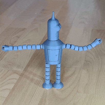 🤖 Articulated Bender Figure・ STL File for ・Cults