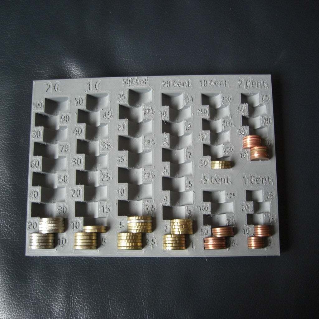 🪙 Euro/Cent coin organizer・ STL File for ・Cults