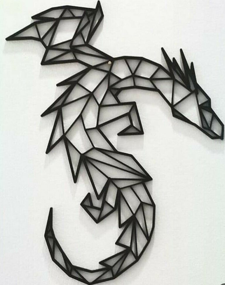 STL file Geometric Dragon 🐉 ・3D print design to download・Cults