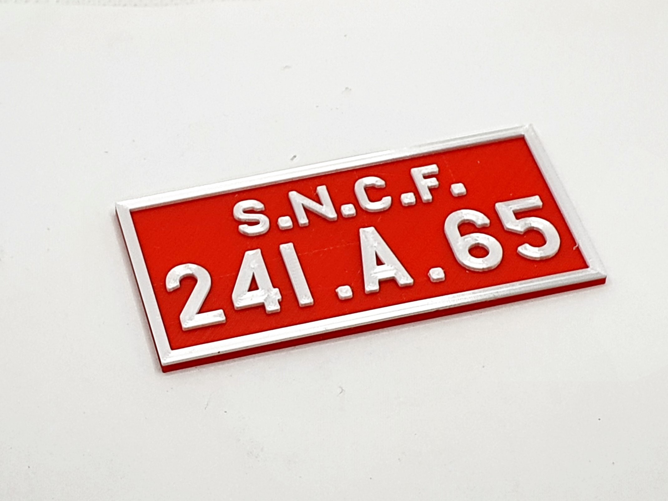 😤 Steam Locomotive number plate 241-A-65・ STL File for ・Cults