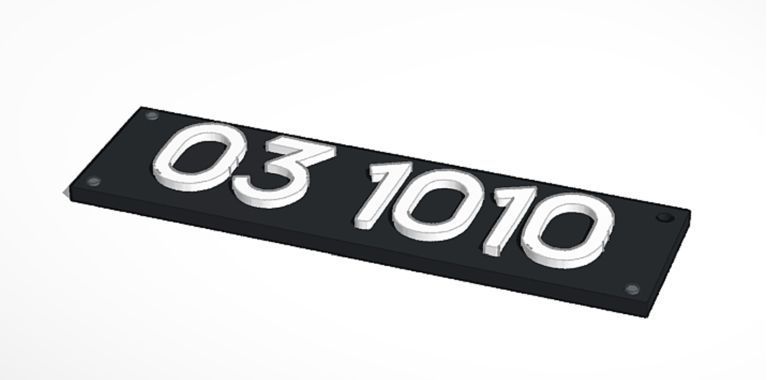 STL file German Steam Locomotive number plate 03 1010 😤 ・3D printing ...