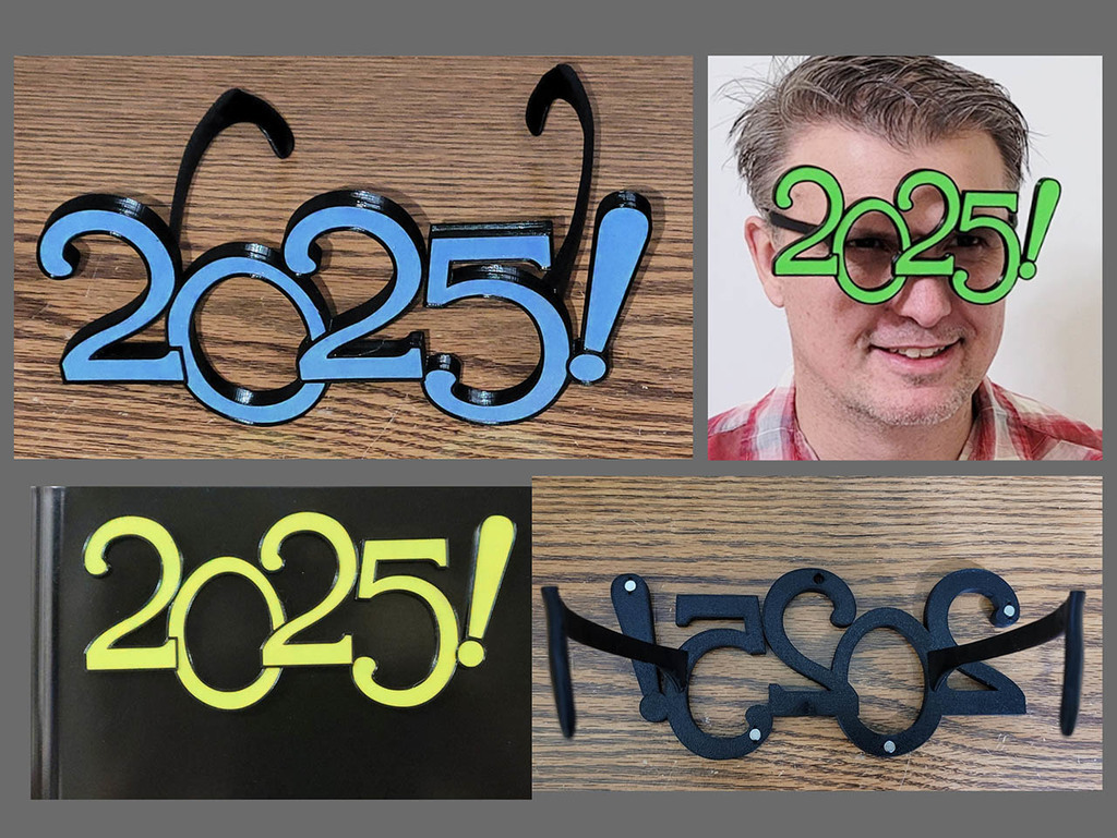 🆕 2025 New Year Eve Glasses, Graduation, Mardi Gras, Party・Free 3D File ...