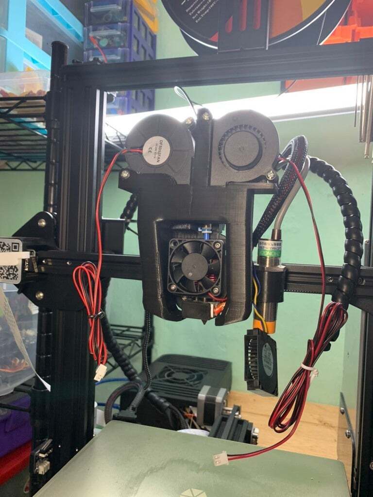 Free STL file Ender 3 Pro Dual Fan Duct 5015 support direct drive 🧞‍♂️ ...