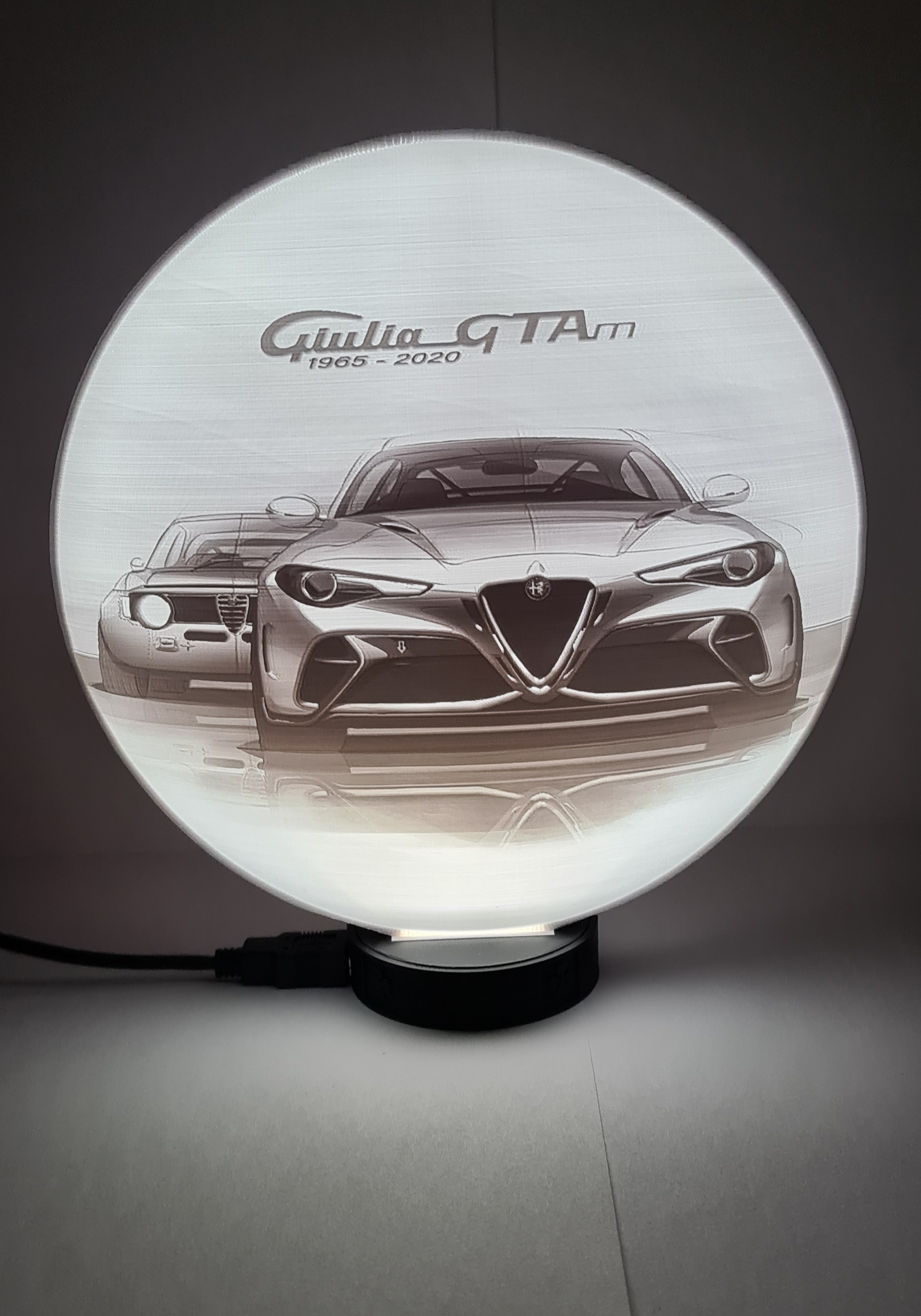 3D file LAMP LED LITHOPH ALFA ROMEO 2 🔦 ・3D printable design to ...