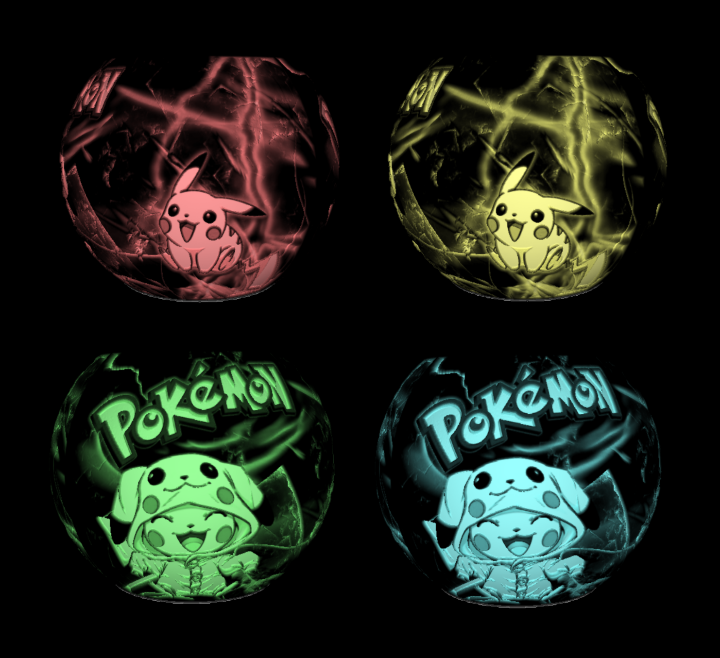 3D file lamp litho sphere pikachu 🔦 ・3D printable model to download・Cults