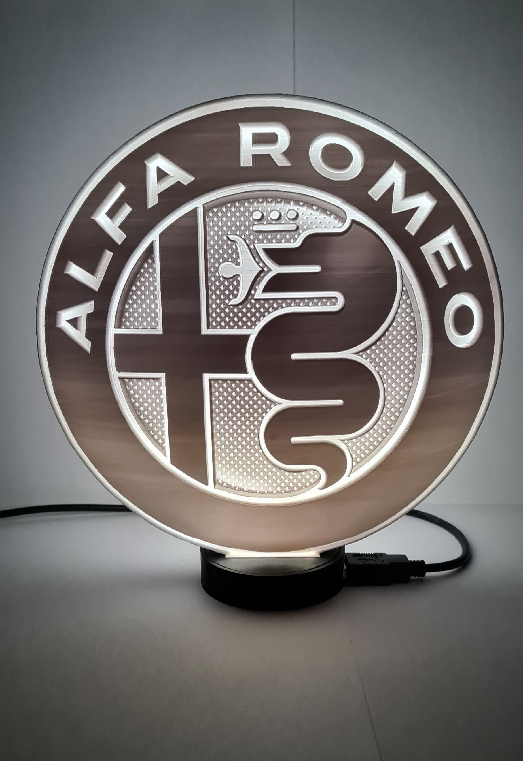 3D file LAMP LED LITHOPH ALFA ROMEO 2 🔦 ・3D printable design to ...