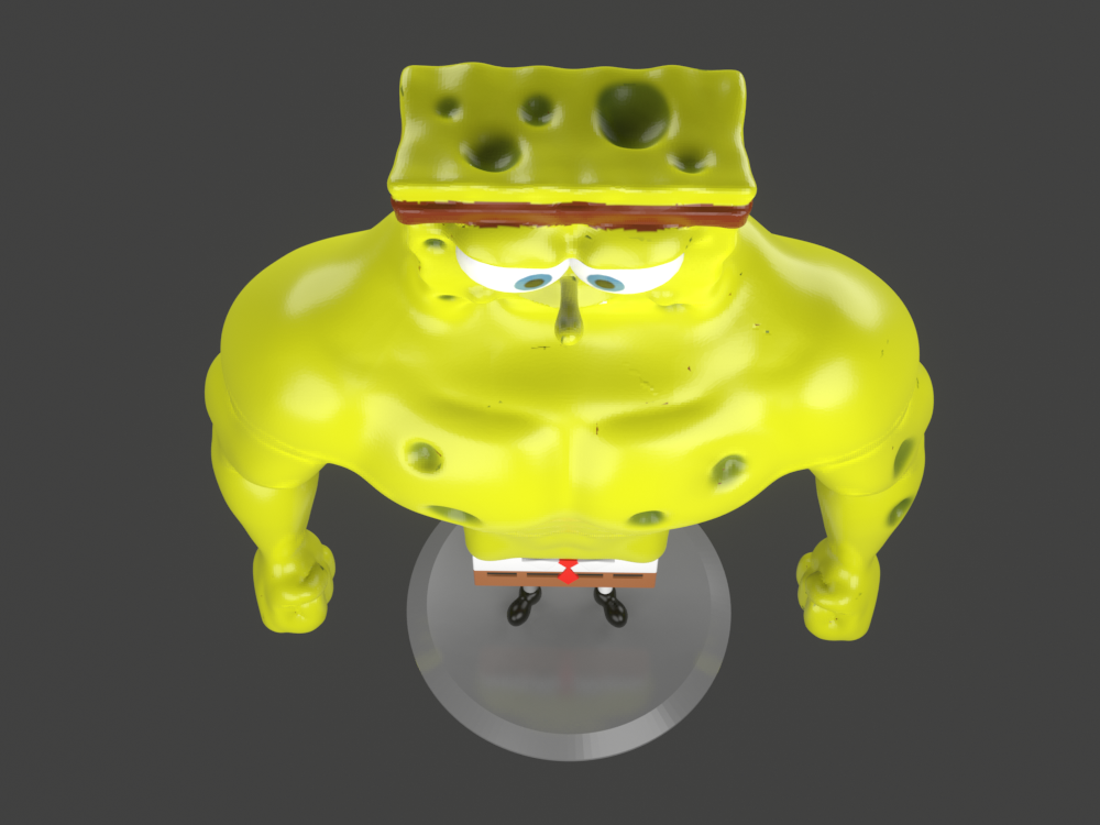 3D file Muscle Spongebob meme sculpture 3D print 🗿 ・3D printable design ...