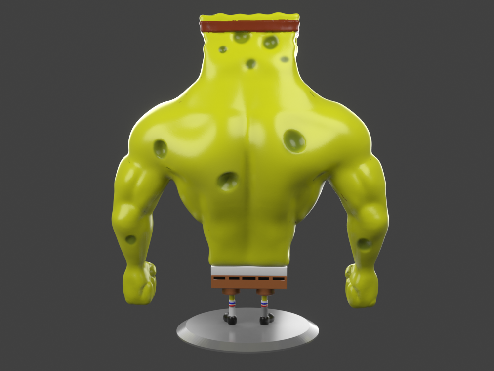 3D file Muscle Spongebob meme sculpture 3D print 🗿 ・3D printable design ...