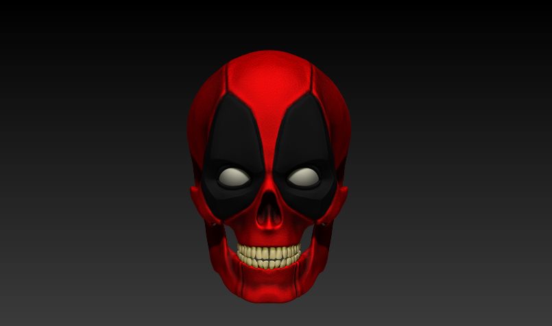 💀 DEADPOOL SKULL V2・ STL File for ・Cults