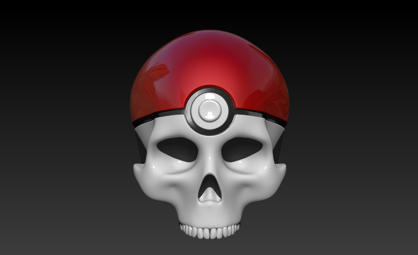 💀 POKEBALL SKULL・Free STL File for ・Cults