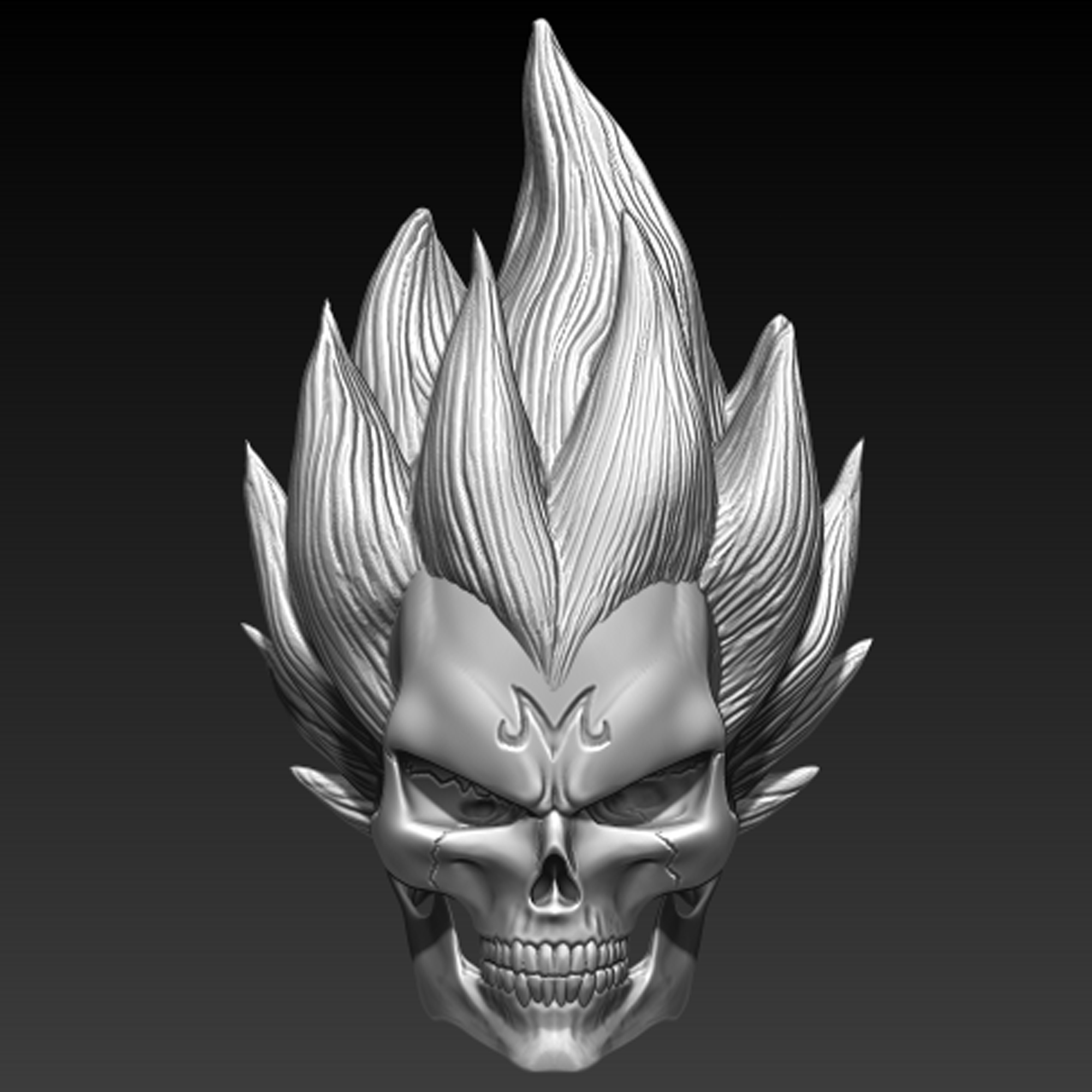 💀 vegeta skull set dragon ball z・ STL File for ・Cults