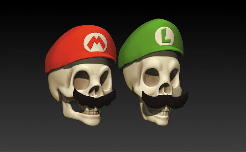 💀 mario bros skulls・ STL File for ・Cults