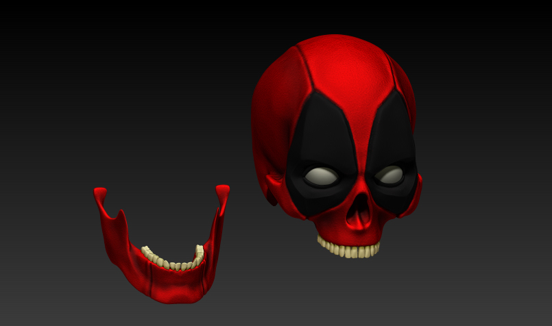💀 DEADPOOL SKULL V2・ STL File for ・Cults