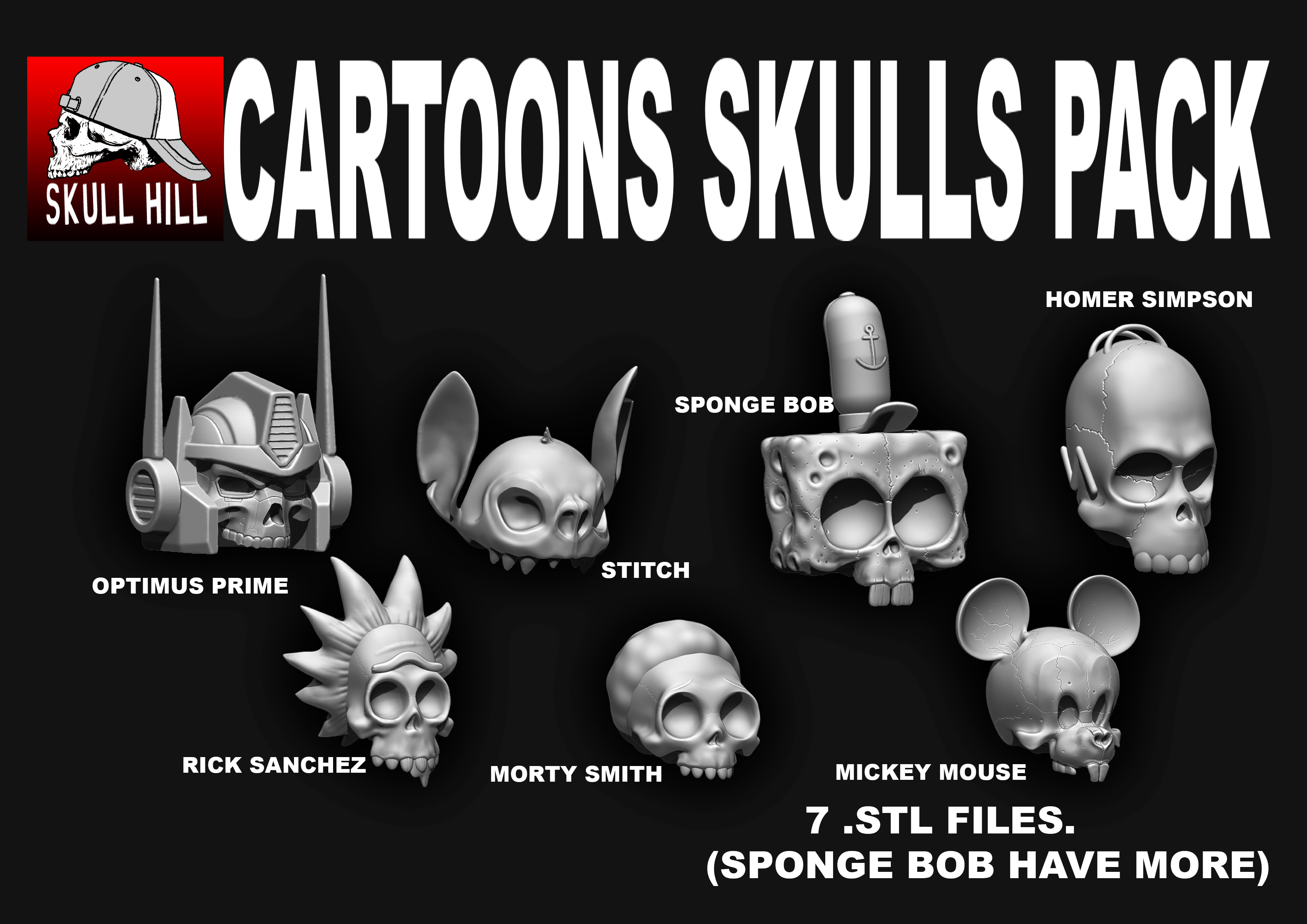 Archivo STL CARTOON SKULL PACK 💀 ・Modelo de impresión 3D para descargar ...