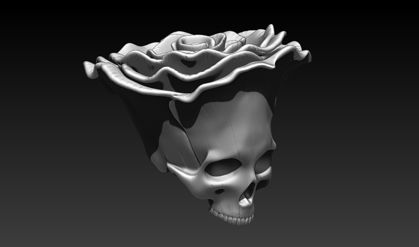 🌹 ROSE SKULL・ STL File for ・Cults