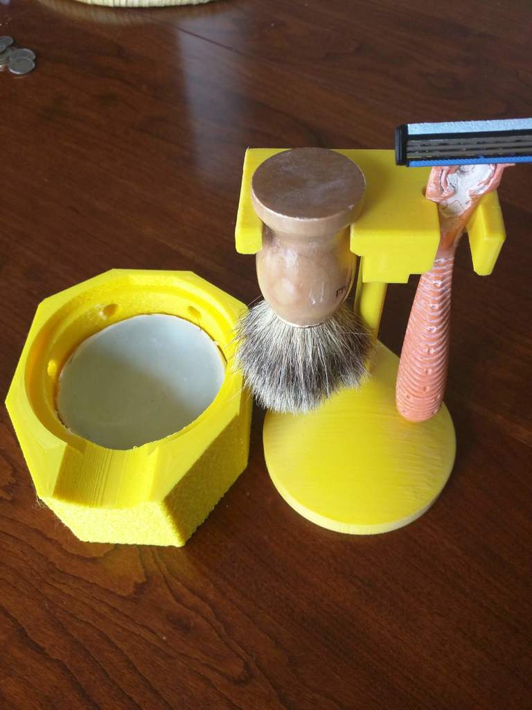 🪒 Shaving Brush Razor and Soap Holder・Free 3D File for ・Cults