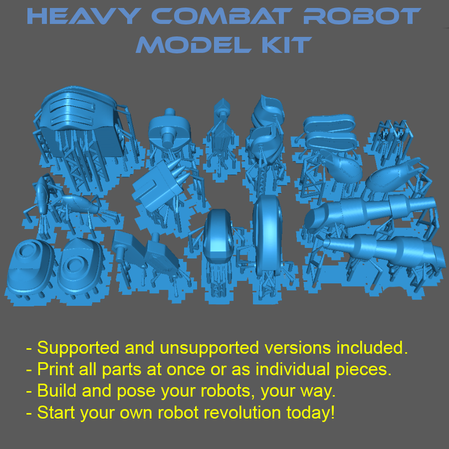 🤖 Heavy Combat Robot・Free STL File for ・Cults