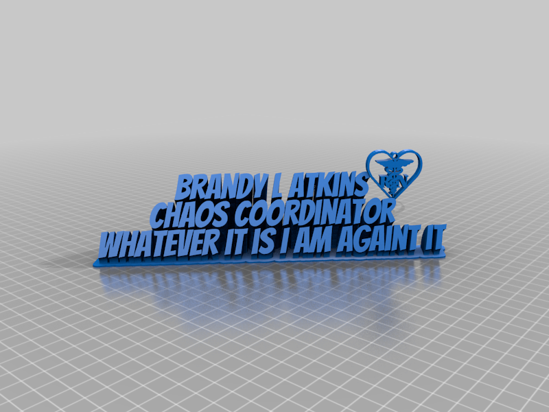 Free STL file Brandy's Name Plate 3 🏢・3D print design to download・Cults