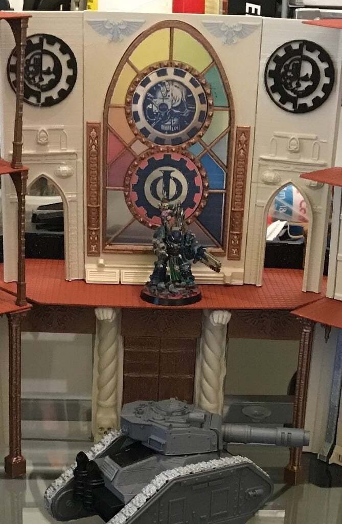 3D printable Cathedral Large Bay Window and Upper floor - WH40k・Cults
