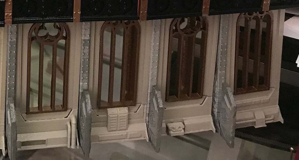 3D printable Cathedral Tall Windows wall - WH40k・Cults