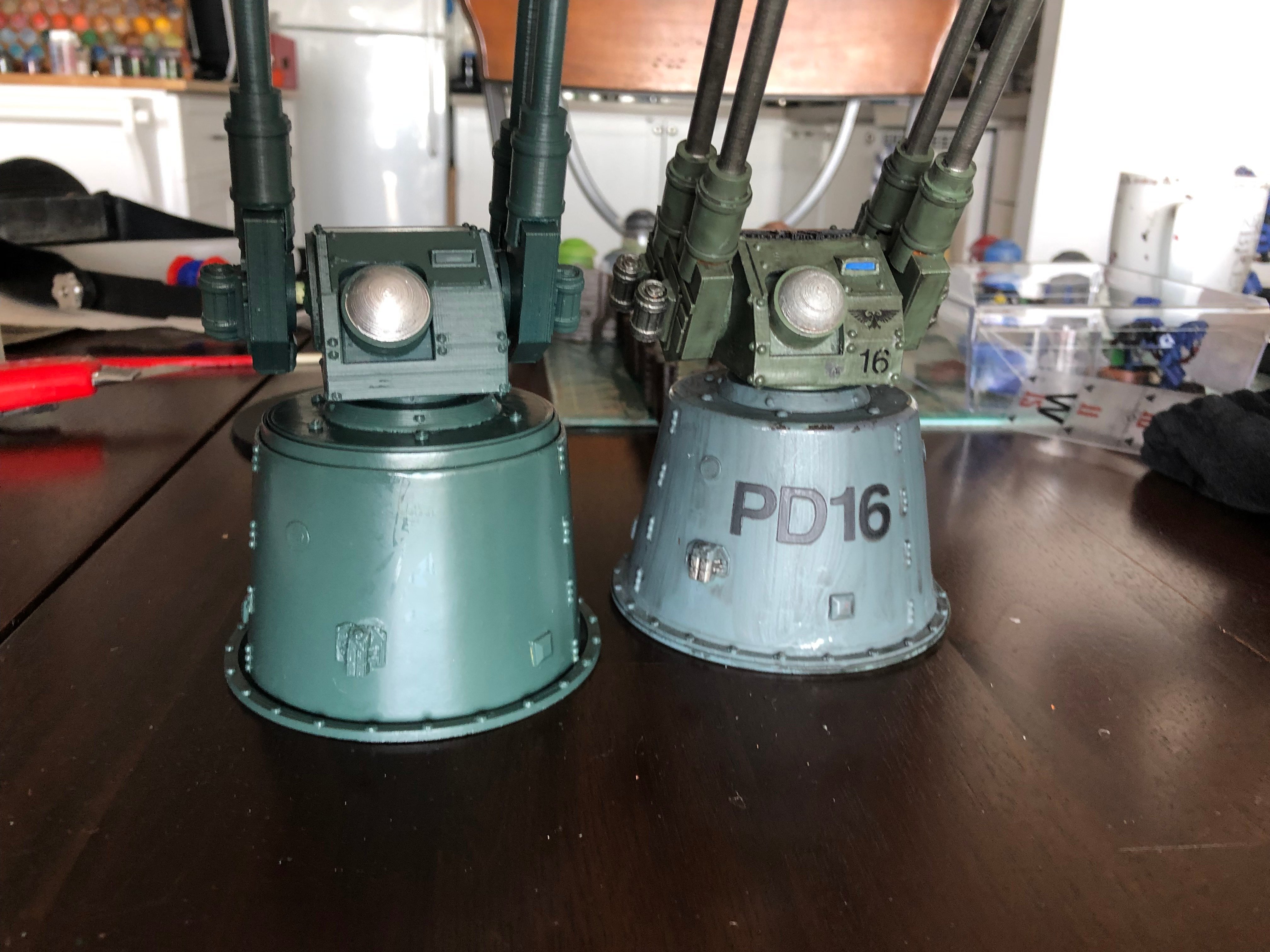 3D printed DIY - Heavy AA Turret and base - WH40k・Cults