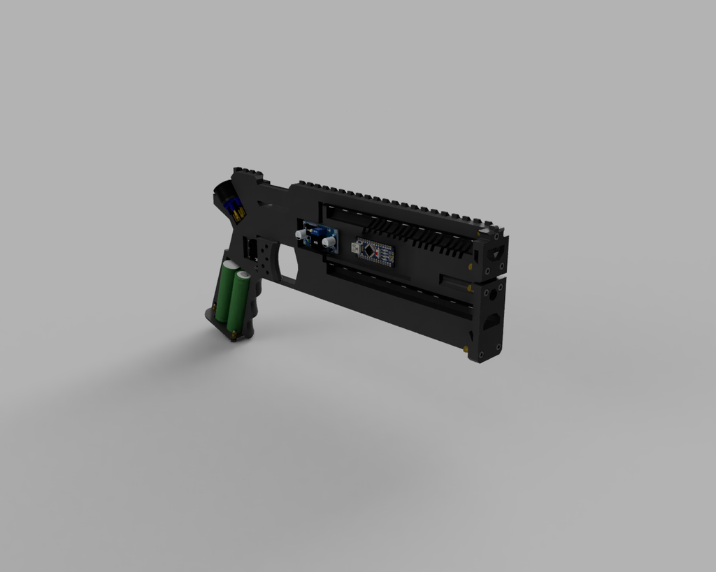 🔫 Rail pistol with electronics・Free STL File for ・Cults