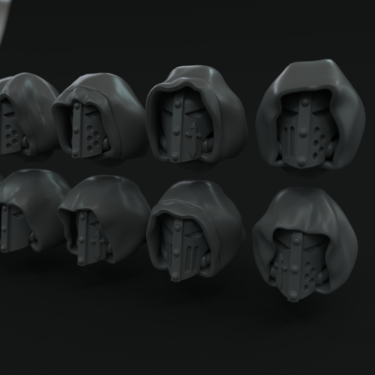 🪖 Gloomy Angels hooded helmet variety pack・ STL File for 3D printing・Cults