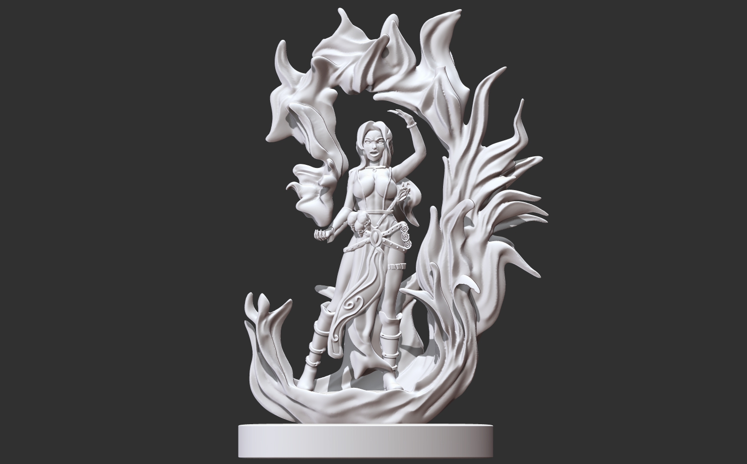 STL file Fire witch figure - DnD and tabletop mini 🔥・3D printable model ...