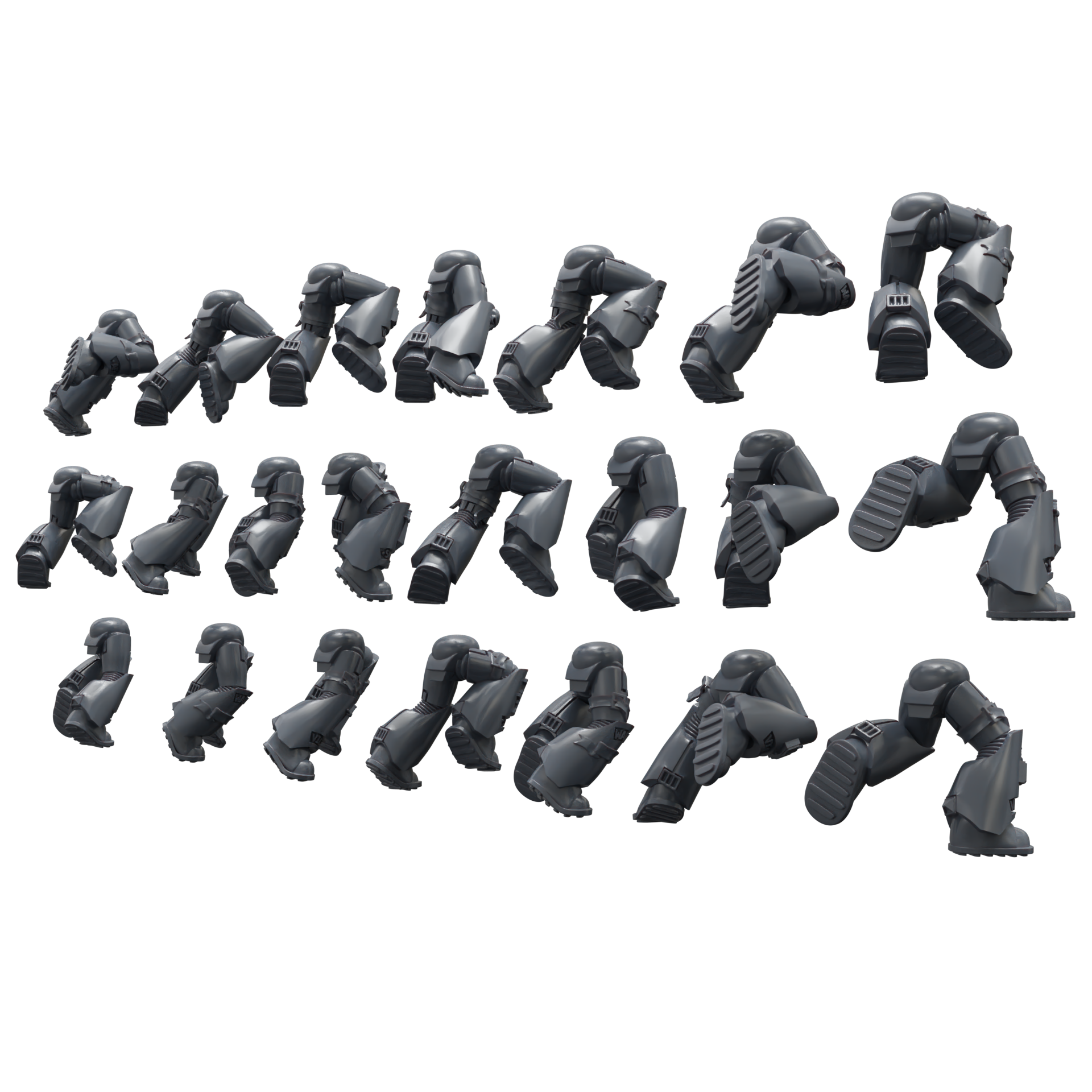 3D file GRAYGAWRS "Gray" legs for tiny space knights set #2 Running ...