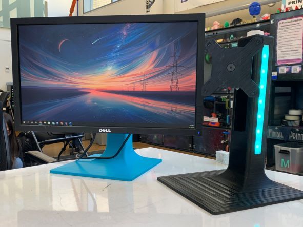 🏢 VESA monitor stand with LED・Free 3D File for ・Cults