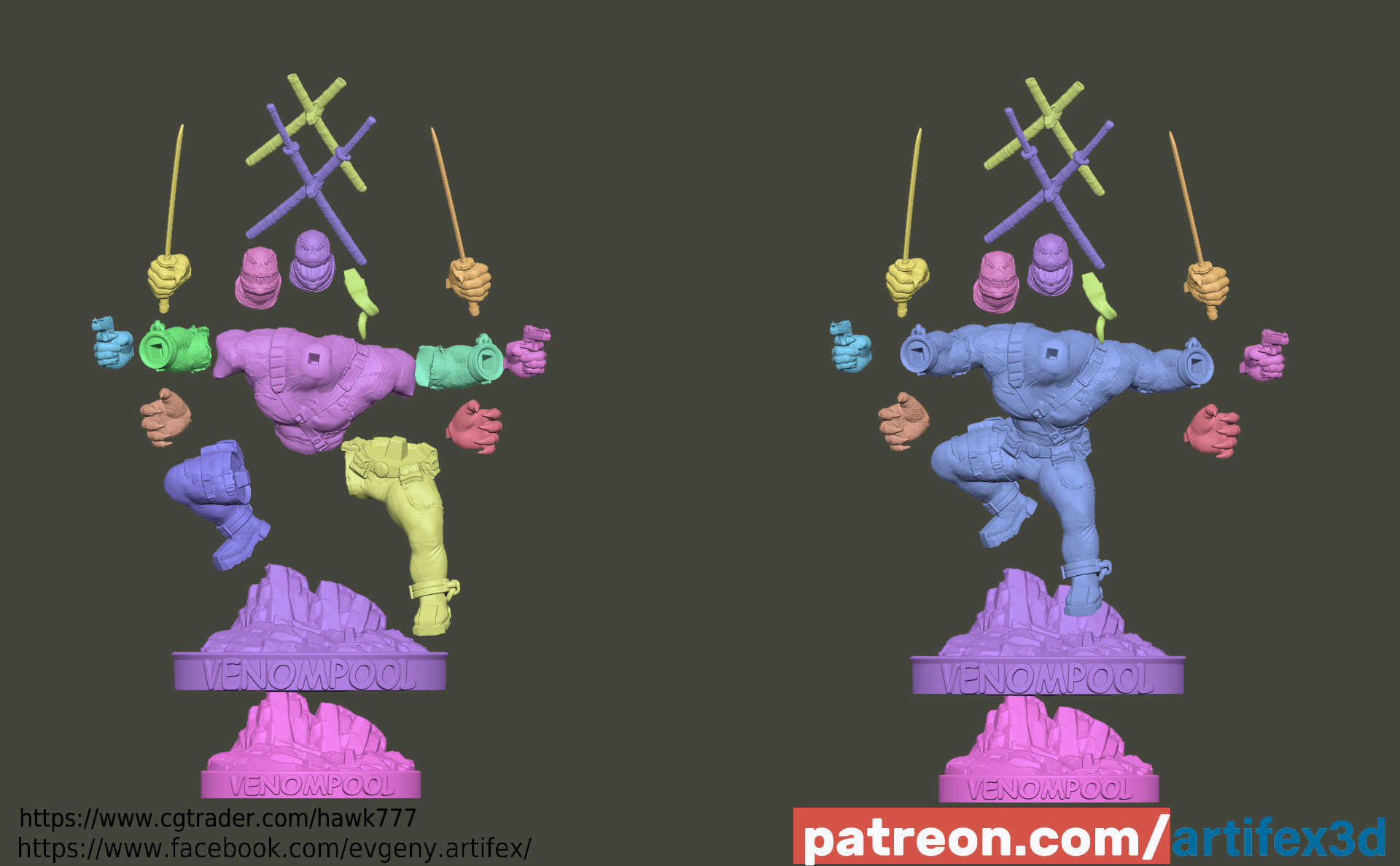 STL file Venompool 🦸‍♂️ ・3D printable design to download・Cults