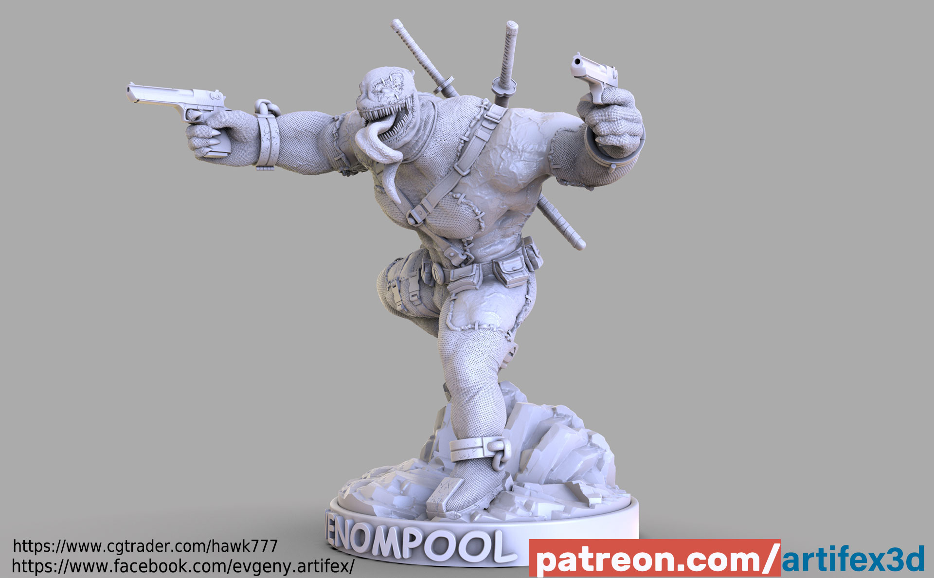 STL file Venompool 🦸‍♂️ ・3D printable design to download・Cults