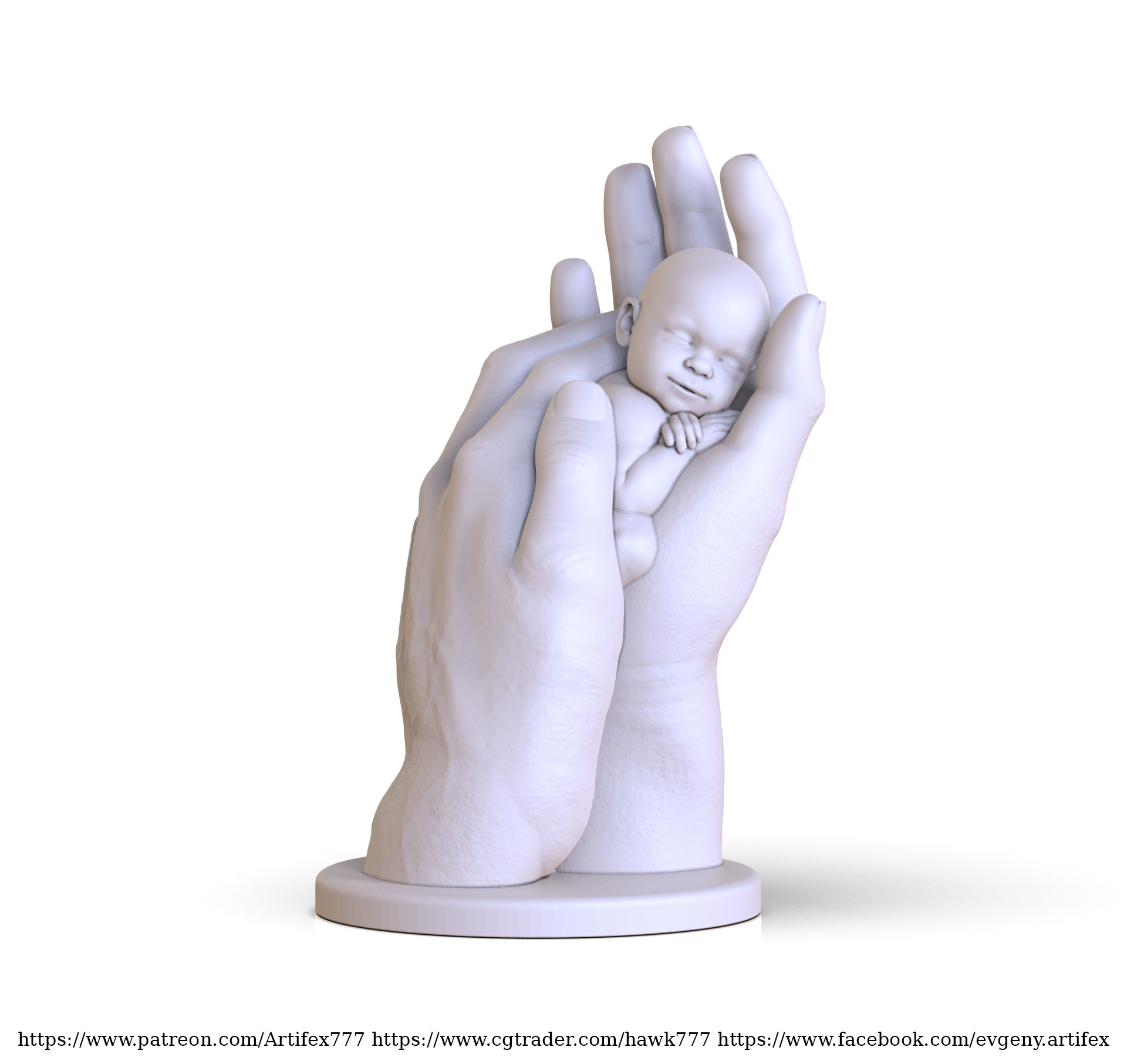 👶 baby in two hands・ STL File for ・Cults