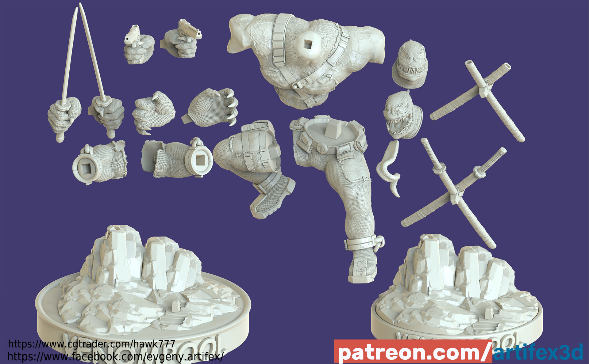 STL file Venompool 🦸‍♂️ ・3D printable design to download・Cults