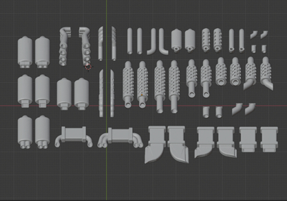 🎲 Exhaust Pipes and Tips collection for Gaslands cars 3D print model ...