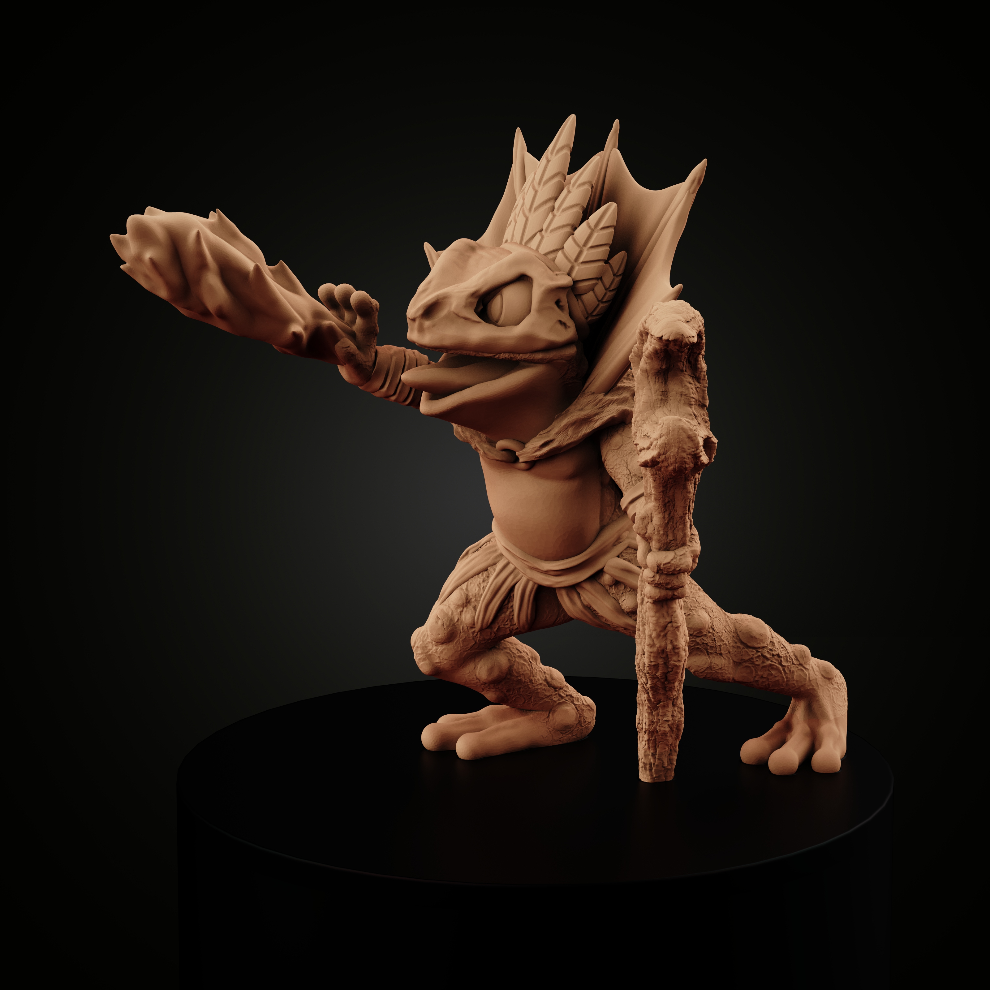 STL file Frogfolk: Frog Shaman (Based & Unbased) 🐸 ・Template to ...