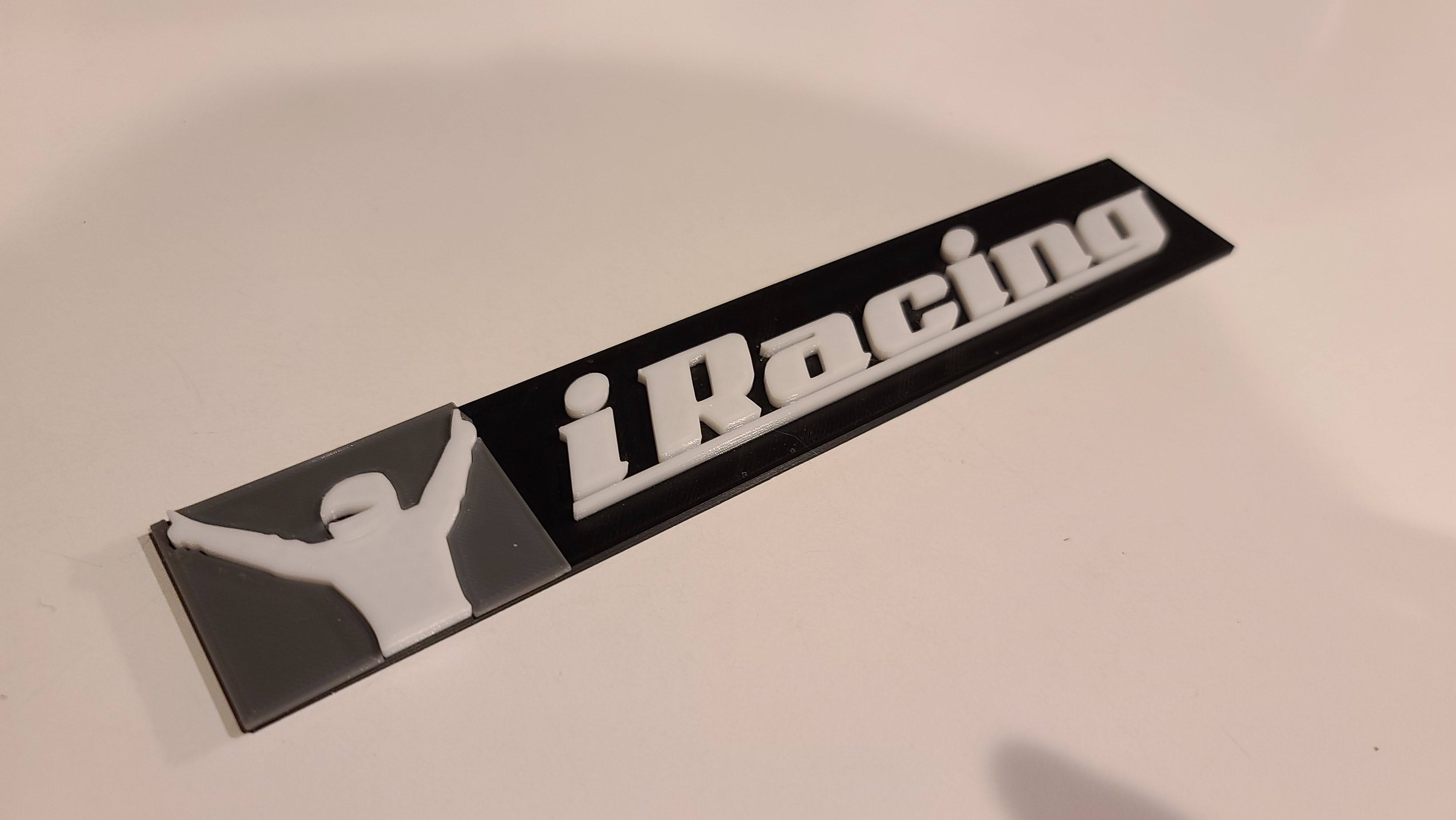 🎨 Iracing 3D stick on Logo (1 or 3 part print for black and white or ...