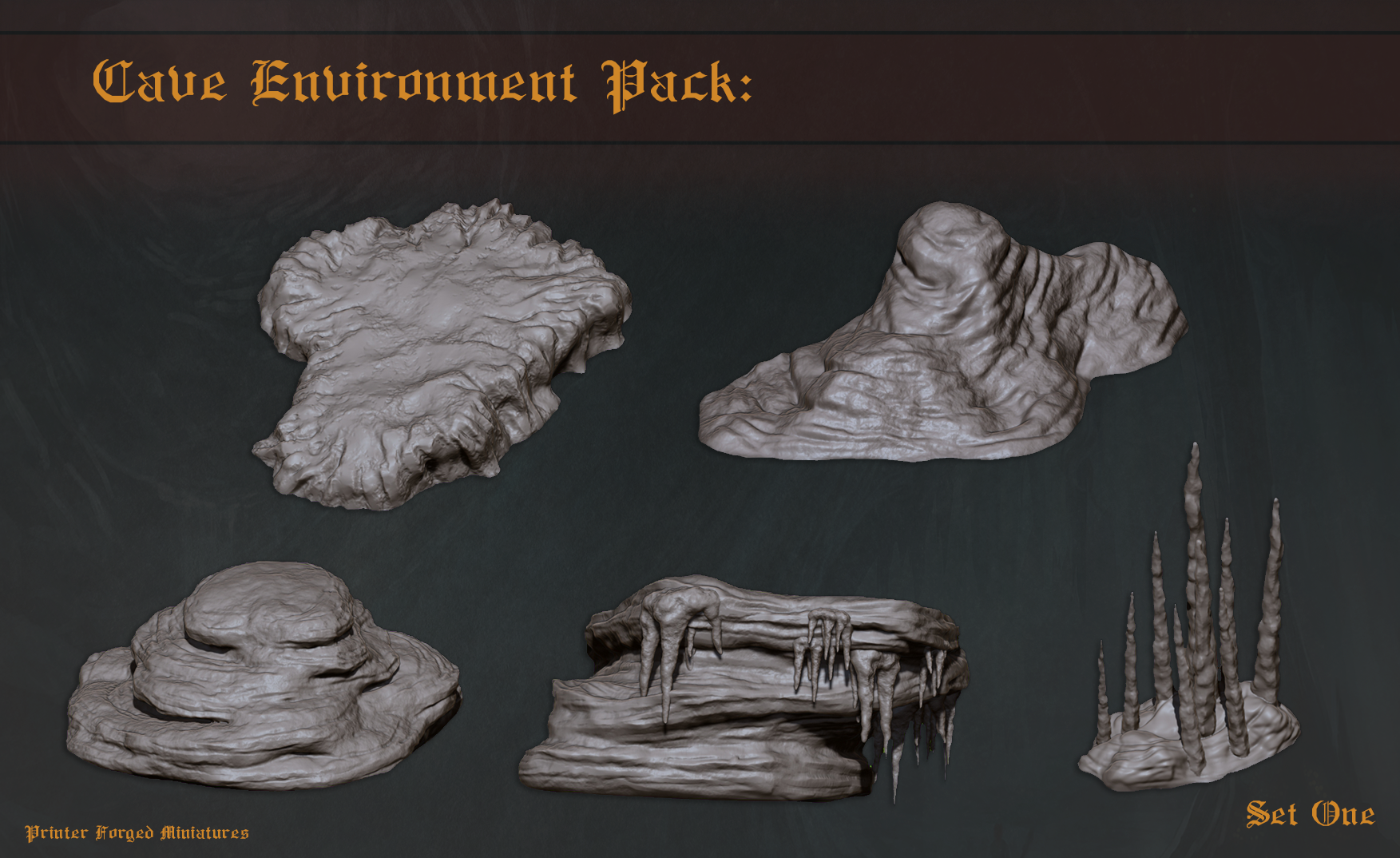 3D file Cave Environment Pack: Set One 🪨・Model to download and 3D print ...