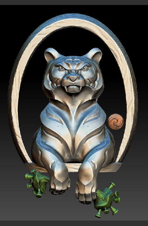 OBJ file decorative tiger in 2022 - cọp trang trí năm 2022 🐅 ・3D ...