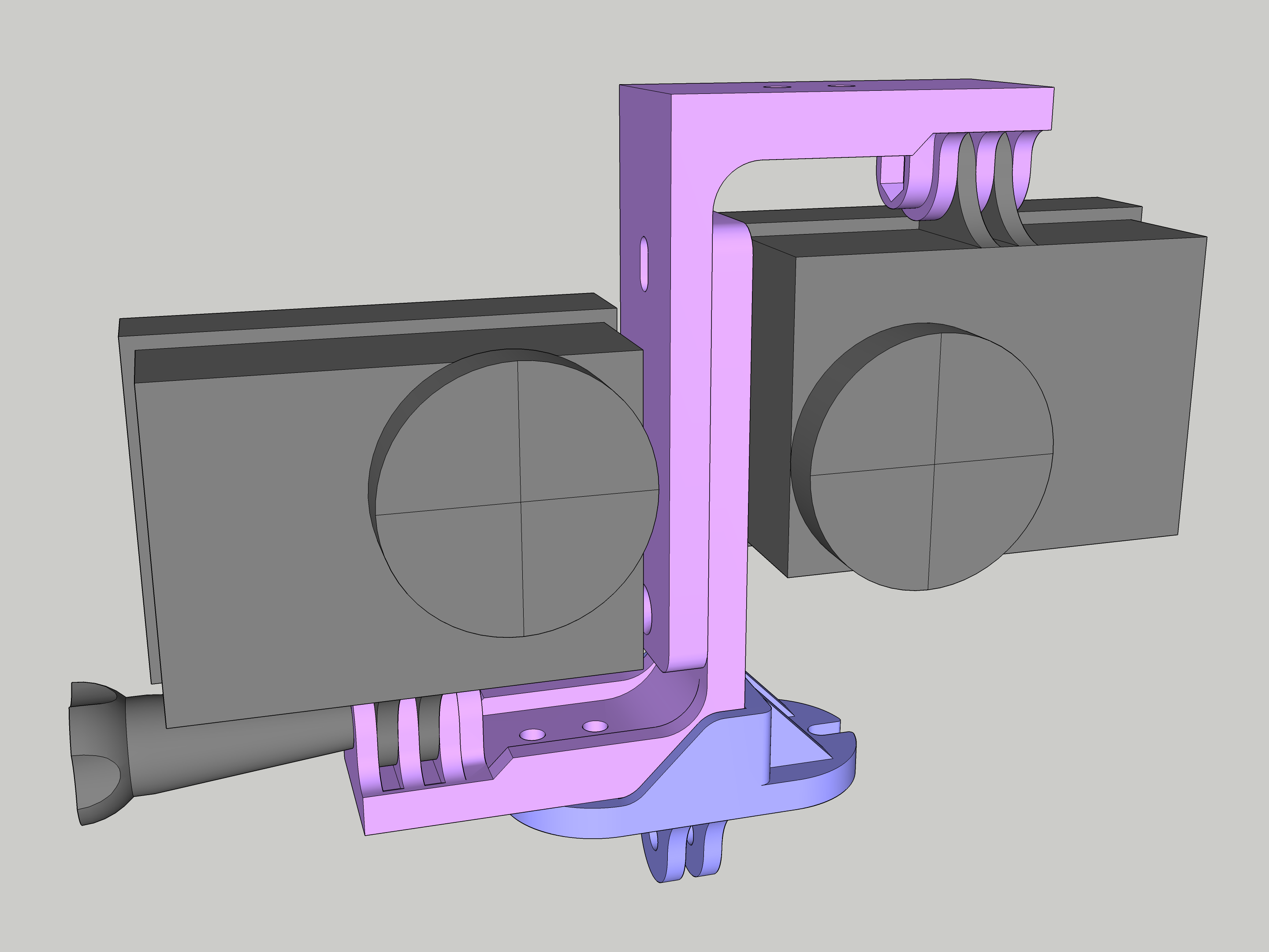 Free STL file 3D Camera Rig for Action Cameras / EK7000 / GoPro 📷 ・3D ...
