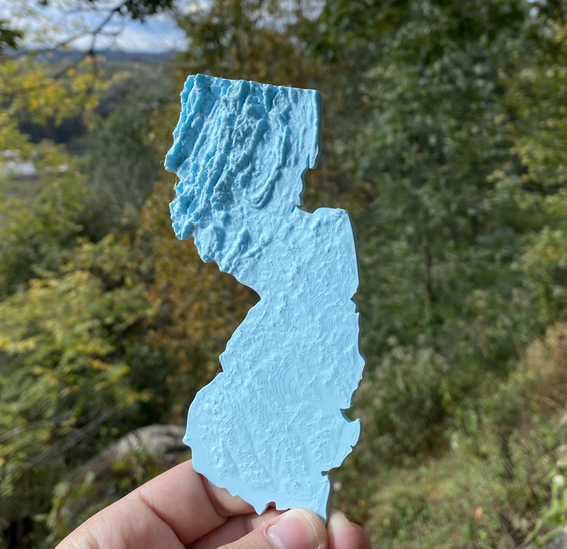 STL file Topographic Map of New Jersey (NJ) 🗺️ ・3D printer design to ...