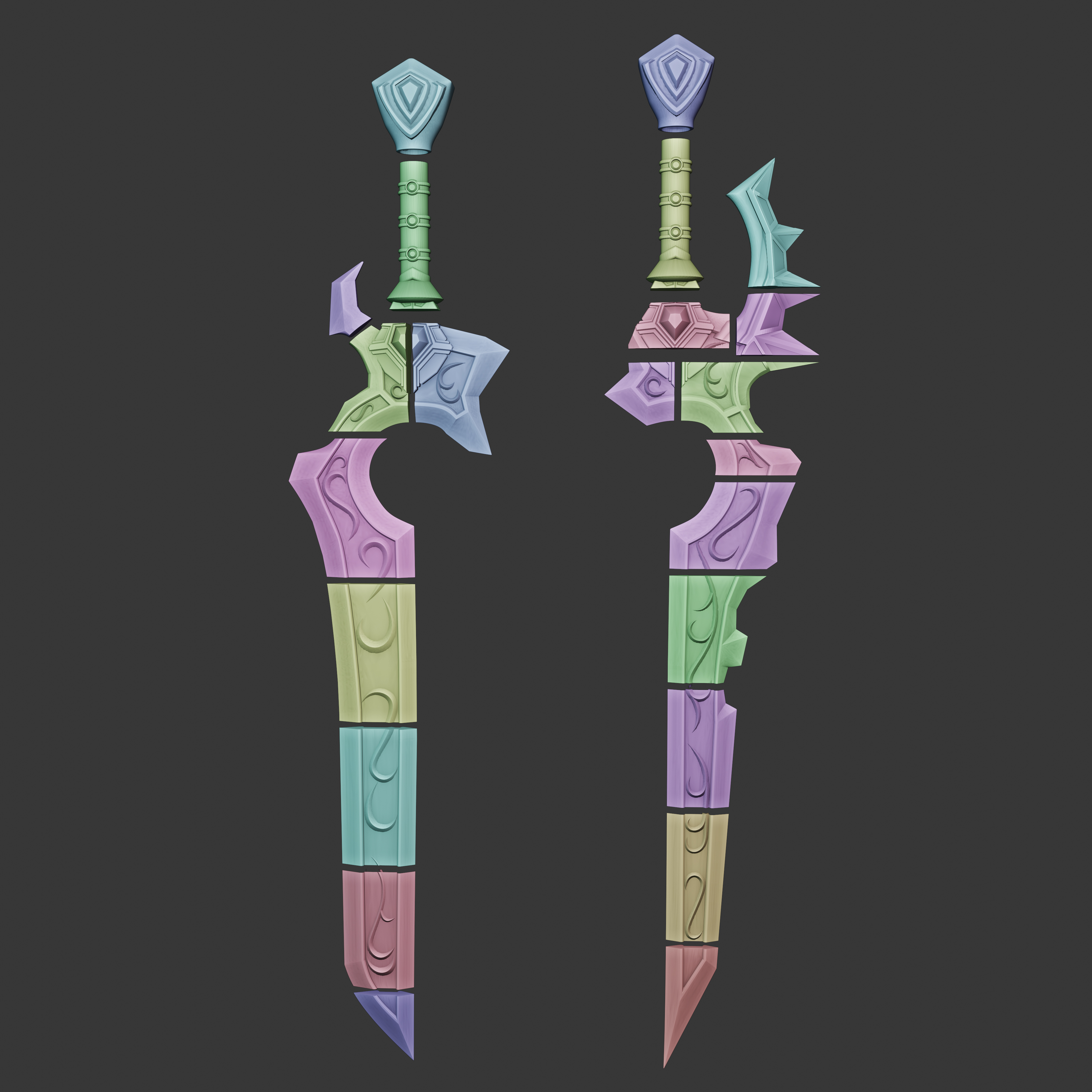 3D file Varian Wrynn's swords Shalla'tor and Ellemayne twin blades ...
