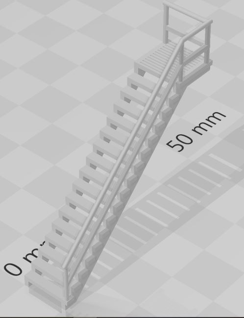 STL file metal stairs HO 35 mm high 15 mm wide 🚆 ・3D printer model to ...