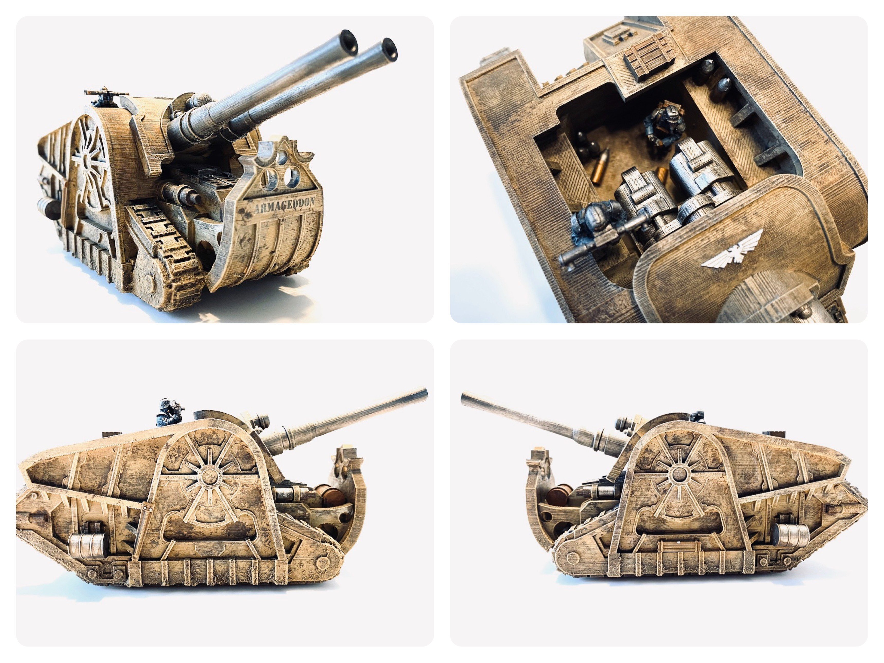 🧨 1/4" Scale Self-Propelled Artillery for Human Armies・3D Print・Cults