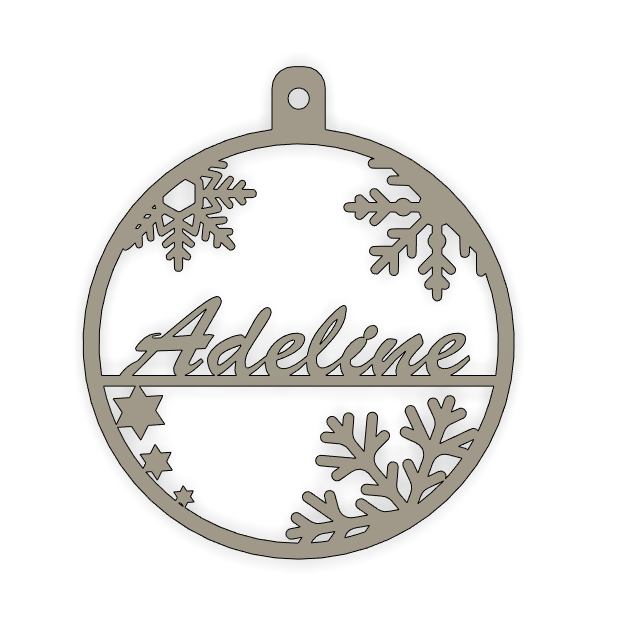 🎄 Christmas bauble 2D Adeline・ STL File for ・Cults