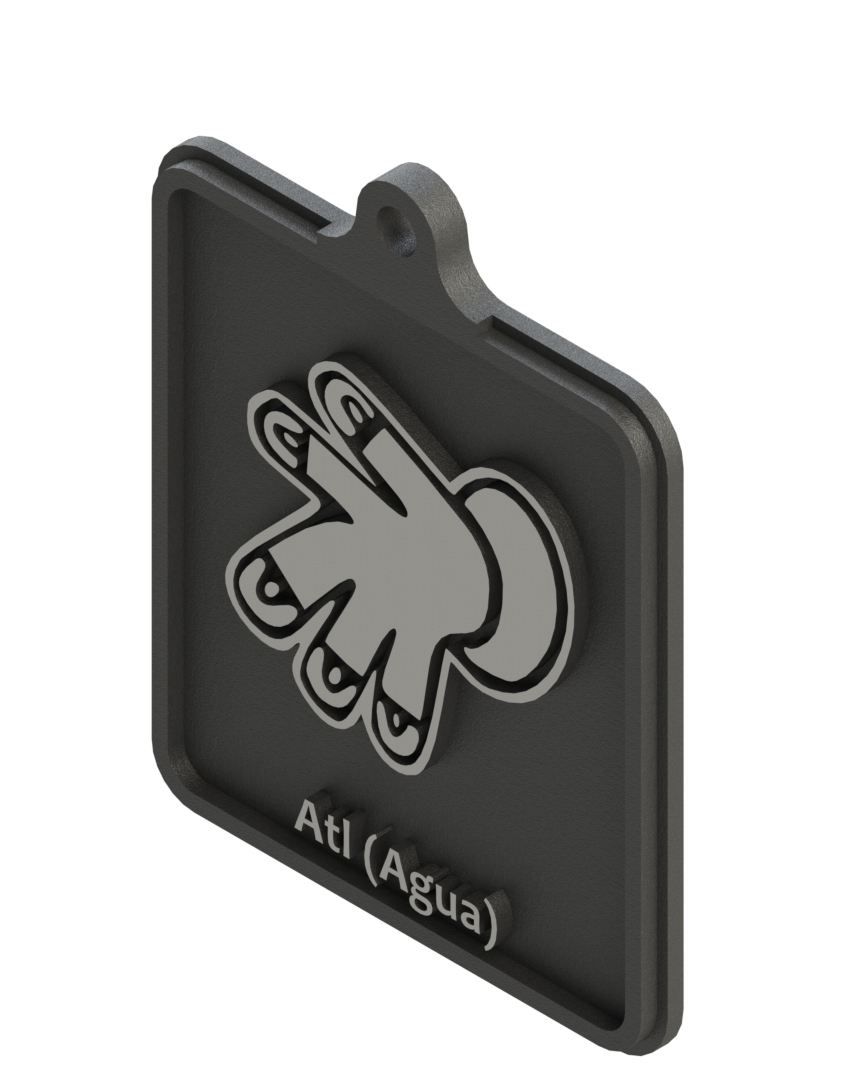 STL file Aztec symbol Atl (Water) key ring 🚰 ・3D printer model to ...