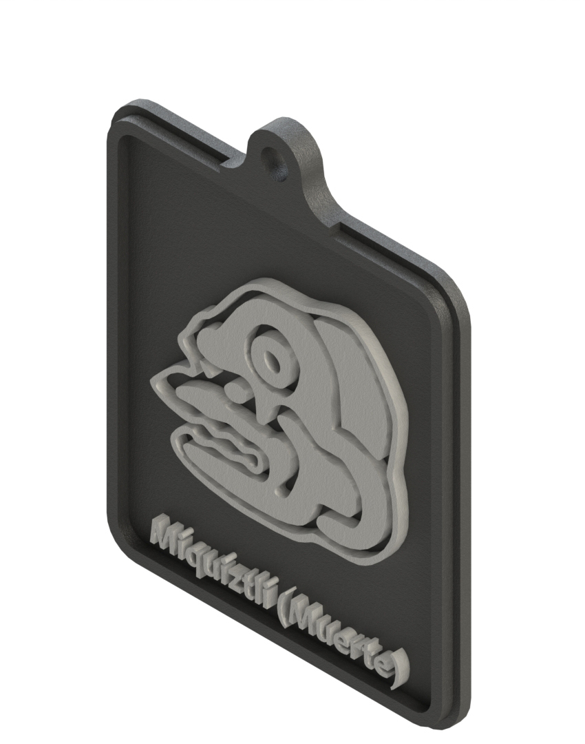STL file Key ring of the Aztec symbol Miquiztli (Death) 🔑 ・3D print ...