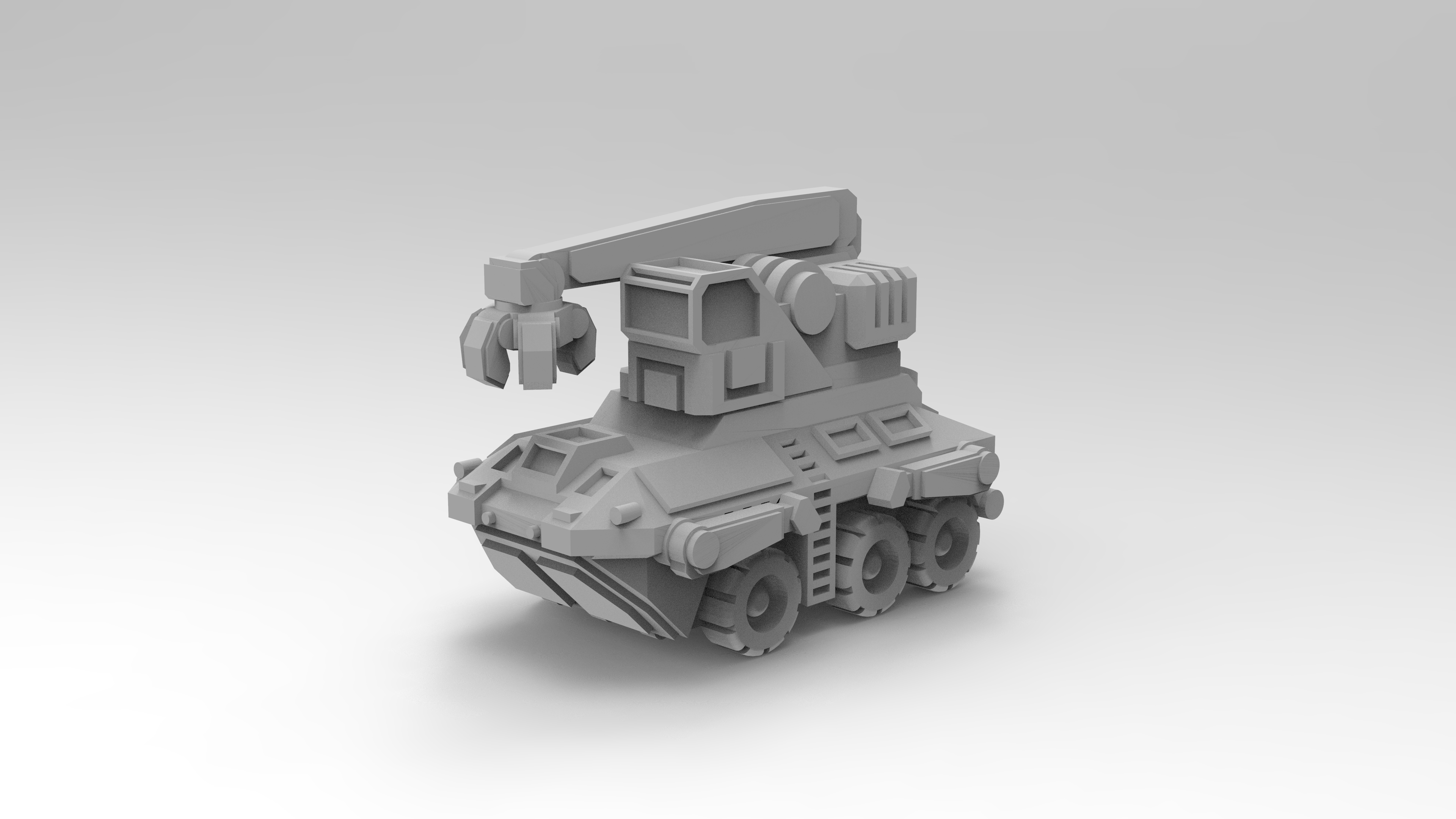 🏗️ 6mm Mini Combat Engineering Vehicle・Free STL File for ・Cults